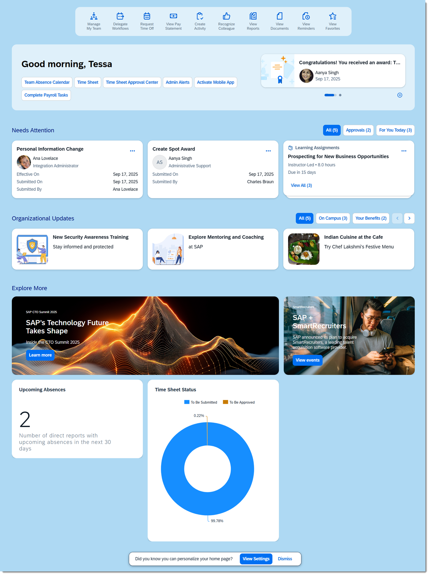 SAP SuccessFactors H2 2025 Release: revamped homepage and AI for ...